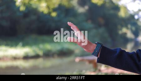 woman pointing finger Suitable for making infographics Stock Photo - Alamy
