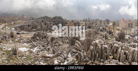 Rock formations in Faqra, Lebanon Stock Photo - Alamy
