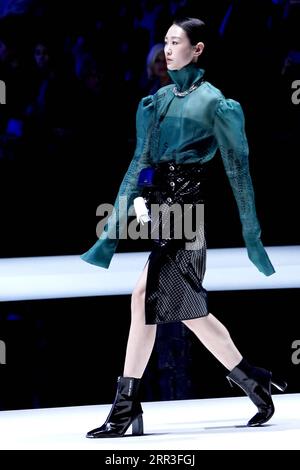 201102 -- BEIJING, Nov. 2, 2020 -- A model presents a creation of ...