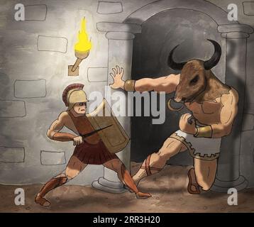 Theseus and the Minotaur ( Greece Greek mythology ) Master Campana ...
