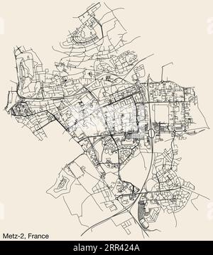 Street roads map of the METZ-3 CANTON, METZ Stock Vector Image & Art ...
