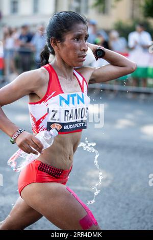 Zaida Ramos of Peru competing in the women’s marathon on day 8 of the ...