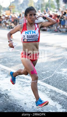 Zaida Ramos of Peru competing in the women’s marathon on day 8 of the ...