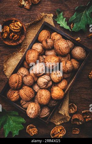 Freshly walnuts in a bowl. Harvest walnuts. Walnuts peeled from green ...