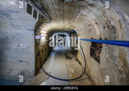 Communication tunnel at underground bunker or subway, etc Stock Photo ...