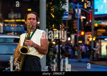 Musician Times Square Theater District Manhattan New York, New York ...