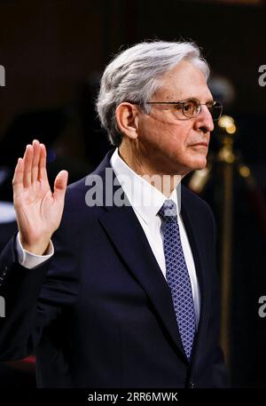 Former Attorney General Merrick Garland is seen in the audience before ...