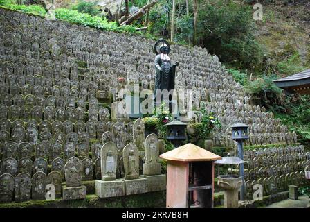A set of statues on the Japan 88 Temple Pilgrimage on Shikoku Island ...