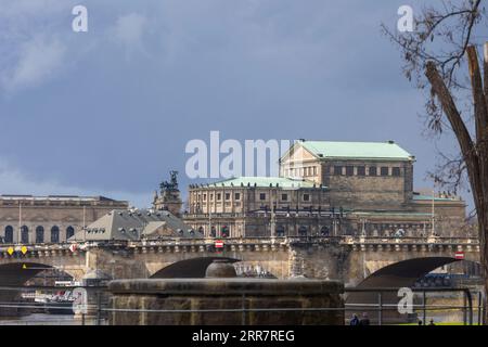 Augustus Bridge with Semper Opera House Stock Photo - Alamy