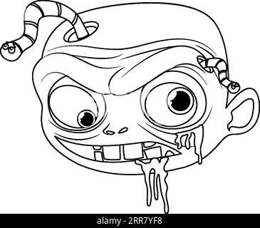 Illustration of a male zombie with a worm coming out of his head Stock ...