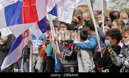 210427 -- DOLJEVAC, April 27, 2021 -- Serbian President Aleksandar ...