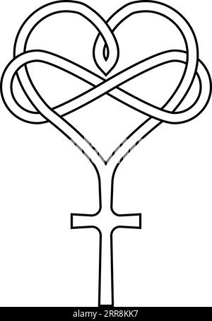 Sign of infinite love for God, heart with infinity symbol and cross ...