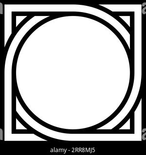 geometric shape pattern circle inscribed in square, vector pattern ...