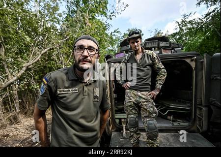 UKRAINE - SEPTEMBER 6, 2023 - Gunner 'Molfar', 39, a Bradley IFV crew ...