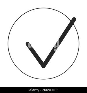 Bullet point check mark flat line color isolated vector object Stock ...
