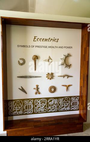 A chert eccentric flint in the museum at the Altun Ha Archeological ...