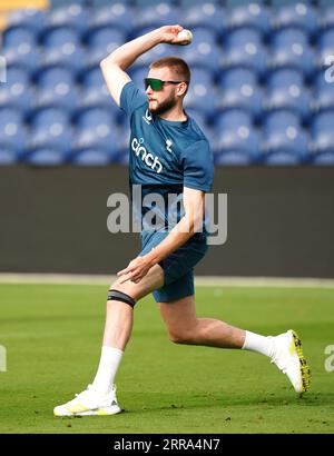 England's Gus Atkinson during a nets session at Trent Bridge ...