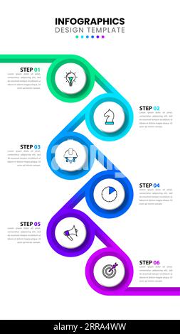 Success story with line icons, timeline infographics template, vector ...