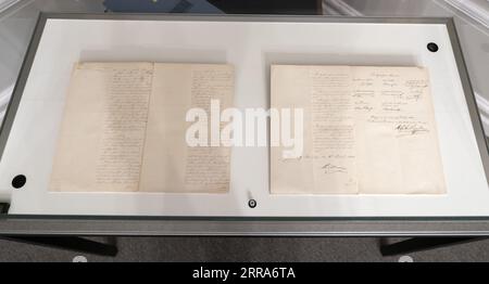 THE HAGUE - The Dutch Constitution from 1848 on display in the Senate ...