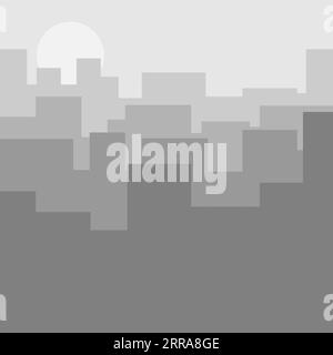 Cityscape background in mist, smog, dusk, brume. Modern city skyline ...