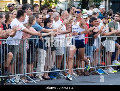 Mehdi Frère of France competing in the men’s marathon on day 9 of the ...