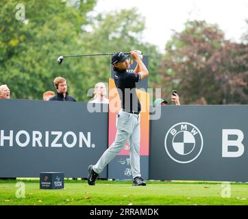 Min Woo Lee of Australia tees off on the fourth hole during the first ...