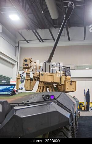 Novi, Michigan - Military contractors disiplay weapons for the U.S ...