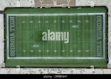 A general overall aerial view of Bobby Dodd Stadium at Historic Grant ...