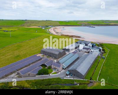 Aerial view of Scapa whisky distillery at Scapa, Mainland, Orkney ...