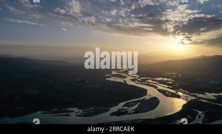 211029 -- XINING, Oct. 29, 2021 -- Aerial photo taken on Oct. 28, 2021 ...