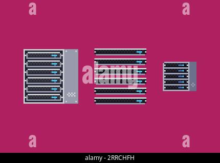 server rack set cartoon vector illustration Stock Vector Image & Art ...