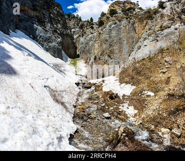 Snow Covered Little Falls, Spring Mountains, National Recreation Area ...