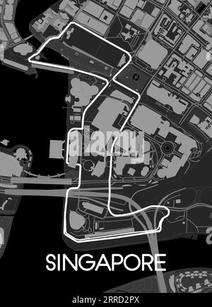 Singapore grand prix race track. circuit for motorsport and autosport ...