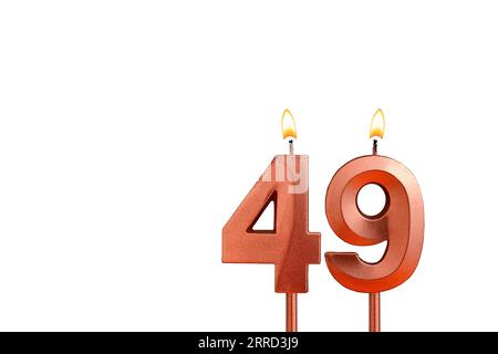 Birthday candle number 49 on white background Stock Photo - Alamy
