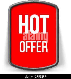 Red Promo Board, or Button with Shadow Effect Isolated on a Transparent ...