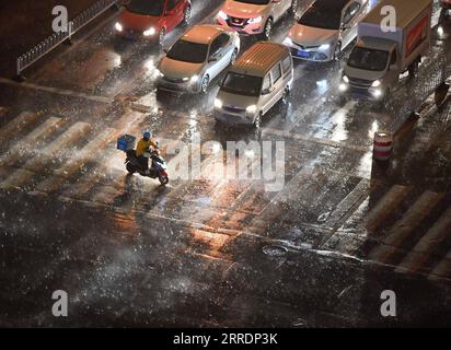 BEIJING, CHINA - APRIL 15, 2021 - The sky is dusty with precipitation ...