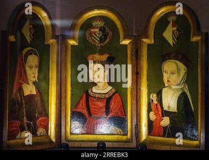 Charles V and his two sisters Leonor and Isabel, copista de la cofradia del maestro de San Jorge ...