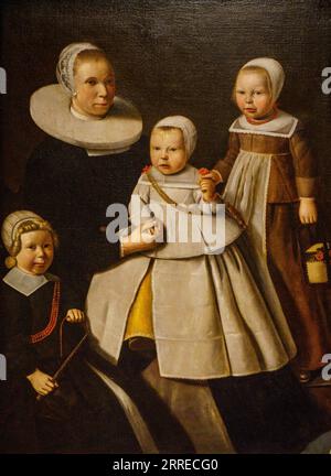 a lady with two sons and daughter, duchtschool, Nins, portraits of children s. XVI-XIX, Sa Bassa ...