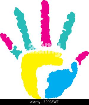 handprint paint colors rainbow Stock Vector Image & Art - Alamy