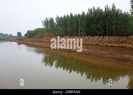 Excavator in construction of water conservancy project, North China ...