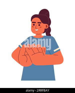 Happy woman clapping hands semi flat color vector character Stock ...