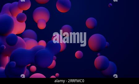 Metaverse 3d render morphing animation pink purple abstract metaball ...