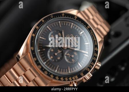 Omega Speedmaster in Sedna gold Stock Photo - Alamy