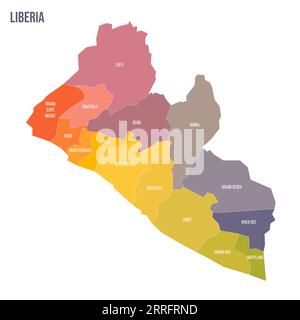 Liberia political map of administrative divisions Stock Vector Image ...