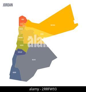 The administrative map of Jordan with labels Stock Vector Image & Art ...