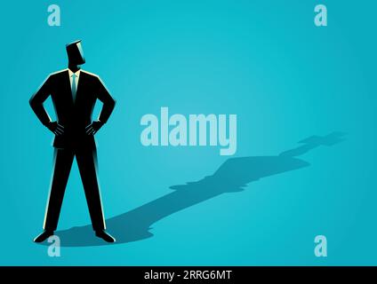 Business king. Businessman with shadow as chess king. Man leader ...