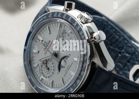 Omega Speedmaster Chronograph with moon phase Stock Photo - Alamy