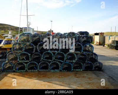 fishing harbour Berneray, Outer Hebrides Stock Photo - Alamy
