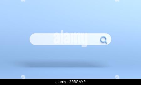 White search bar on blue background. Search box. 3d illustration Stock ...
