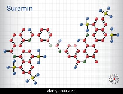 Suramin drug molecule. It is used to treat African sleeping sickness ...